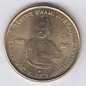 RIC121 ~ 5 RUPEES ~ 2013 ~ SWAMI VIVEKANAND ~ COMMEMORATIVE COIN ...
